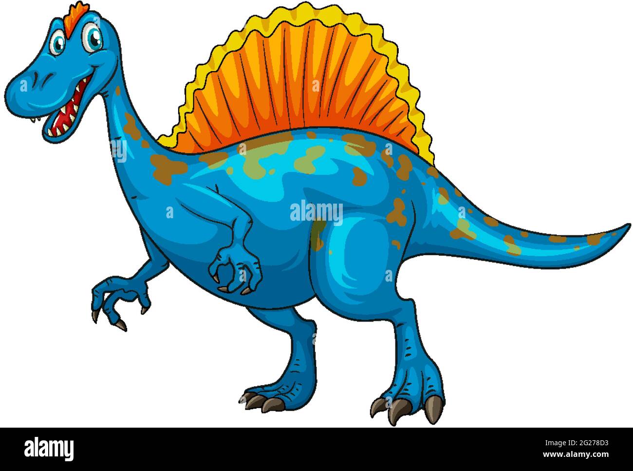 A Spinosaurus dinosaur cartoon character illustration Stock Vector ...