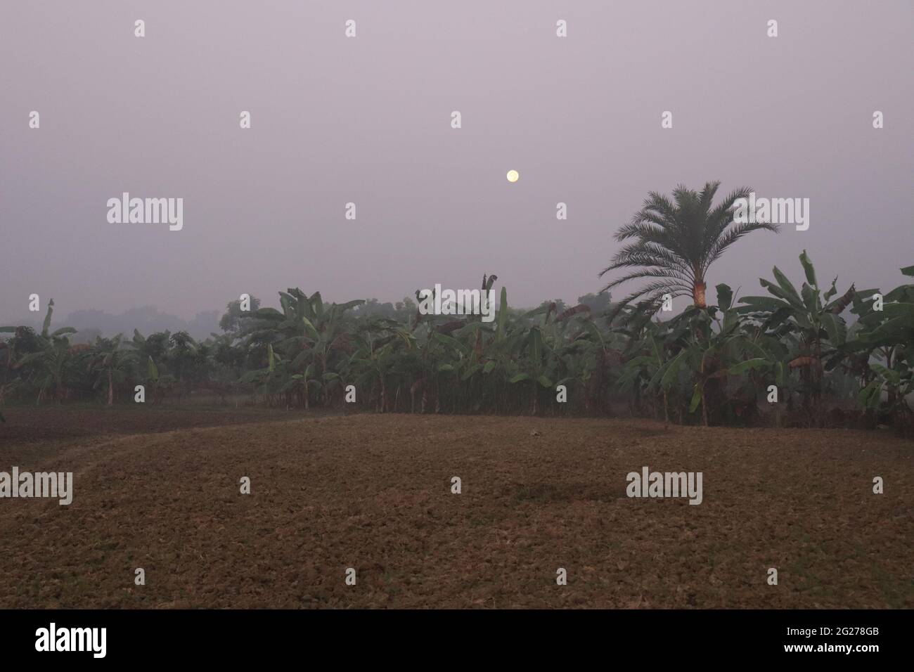 beautiful village view with nature and field Stock Photo - Alamy