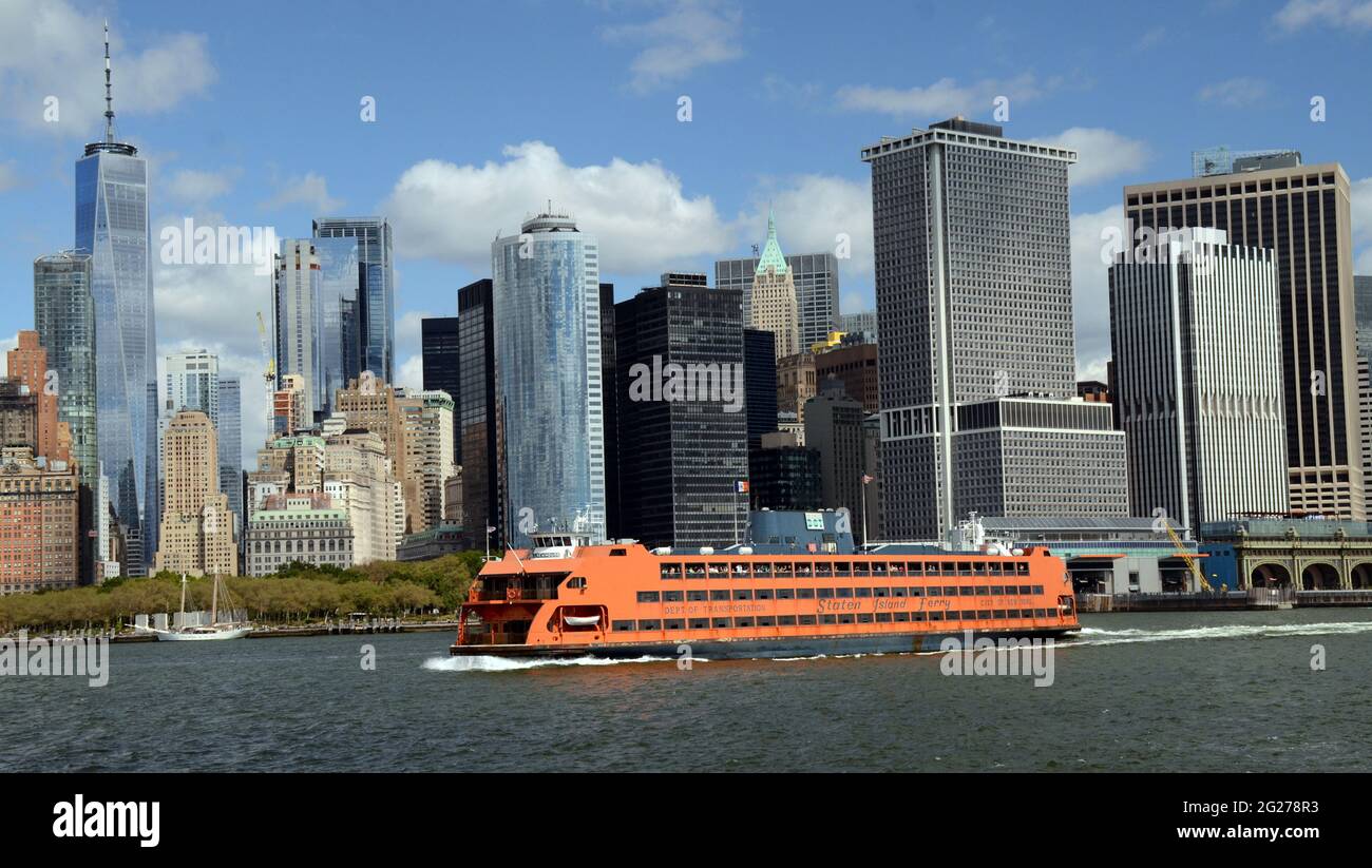 USA; NEW YORK CITY; FREEDOM TOWER; LOWER MANHATTAN; STATEN ISLAND FERRY ...