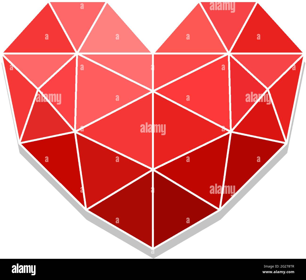 Red geometric heart isolated illustration Stock Vector Image & Art - Alamy