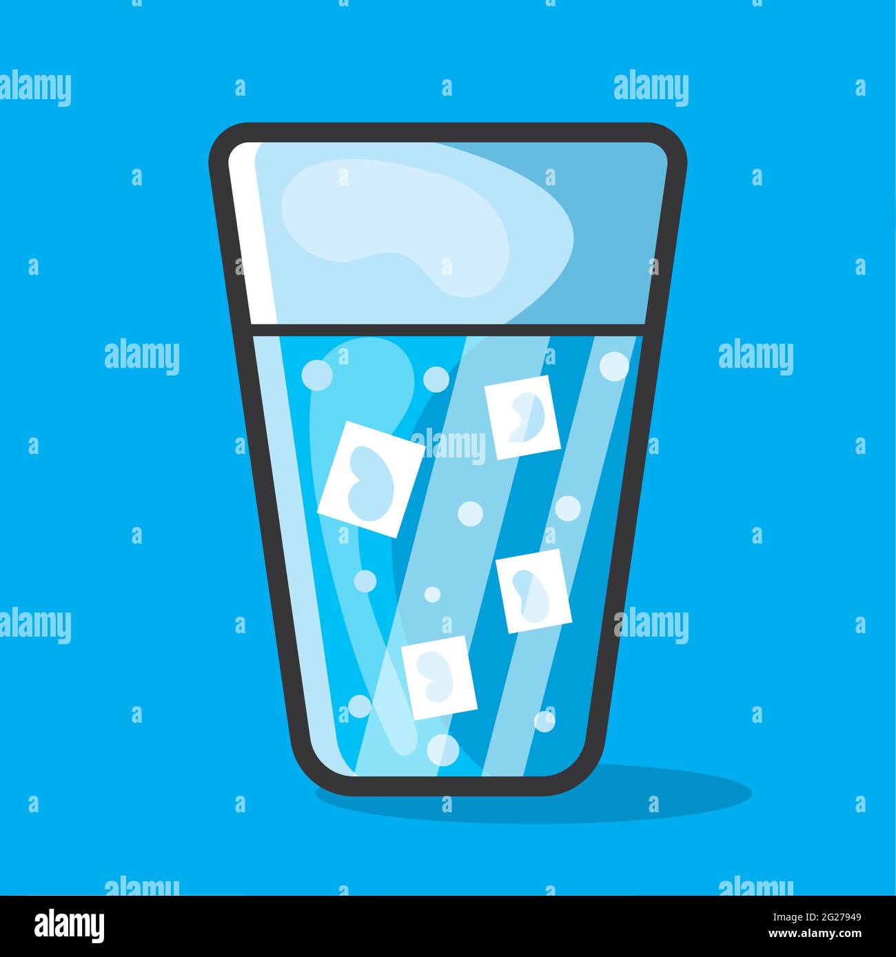 ice water on the glass vector illustration in flat style Stock Vector ...