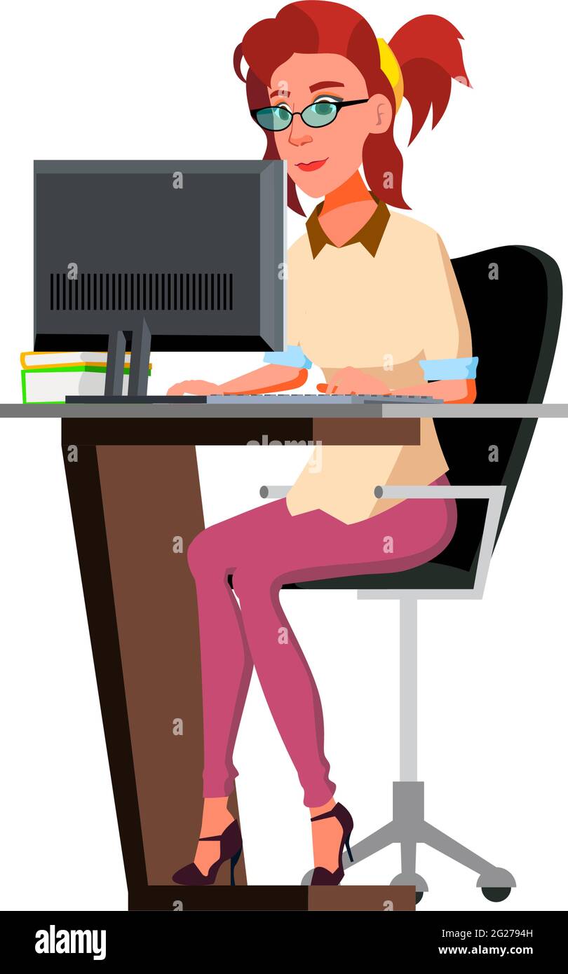 woman student reading e-book in library cartoon vector Stock Vector ...