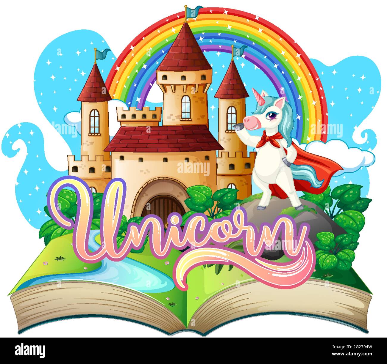 3D pop up book with fairy tale theme illustration Stock Vector Image ...