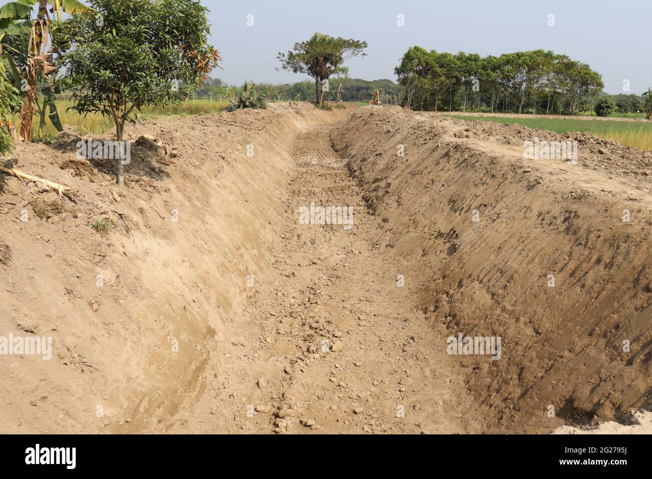 beautiful village view with nature and field Stock Photo - Alamy