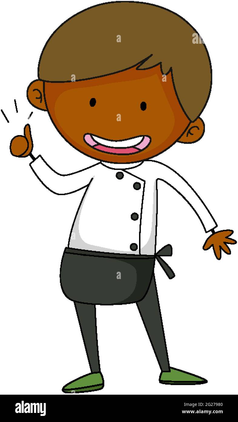 Little chef cartoon character isolated illustration Stock Vector Image ...