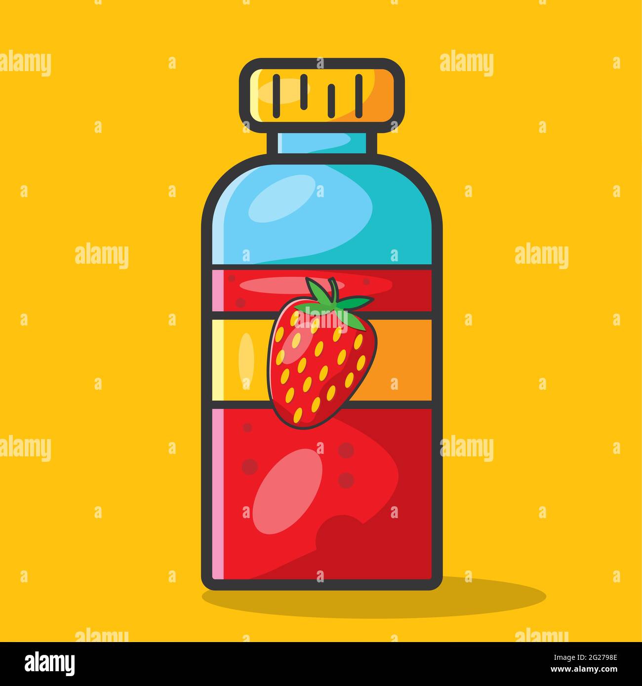 Strawberry juice in bottle Stock Vector Images - Alamy