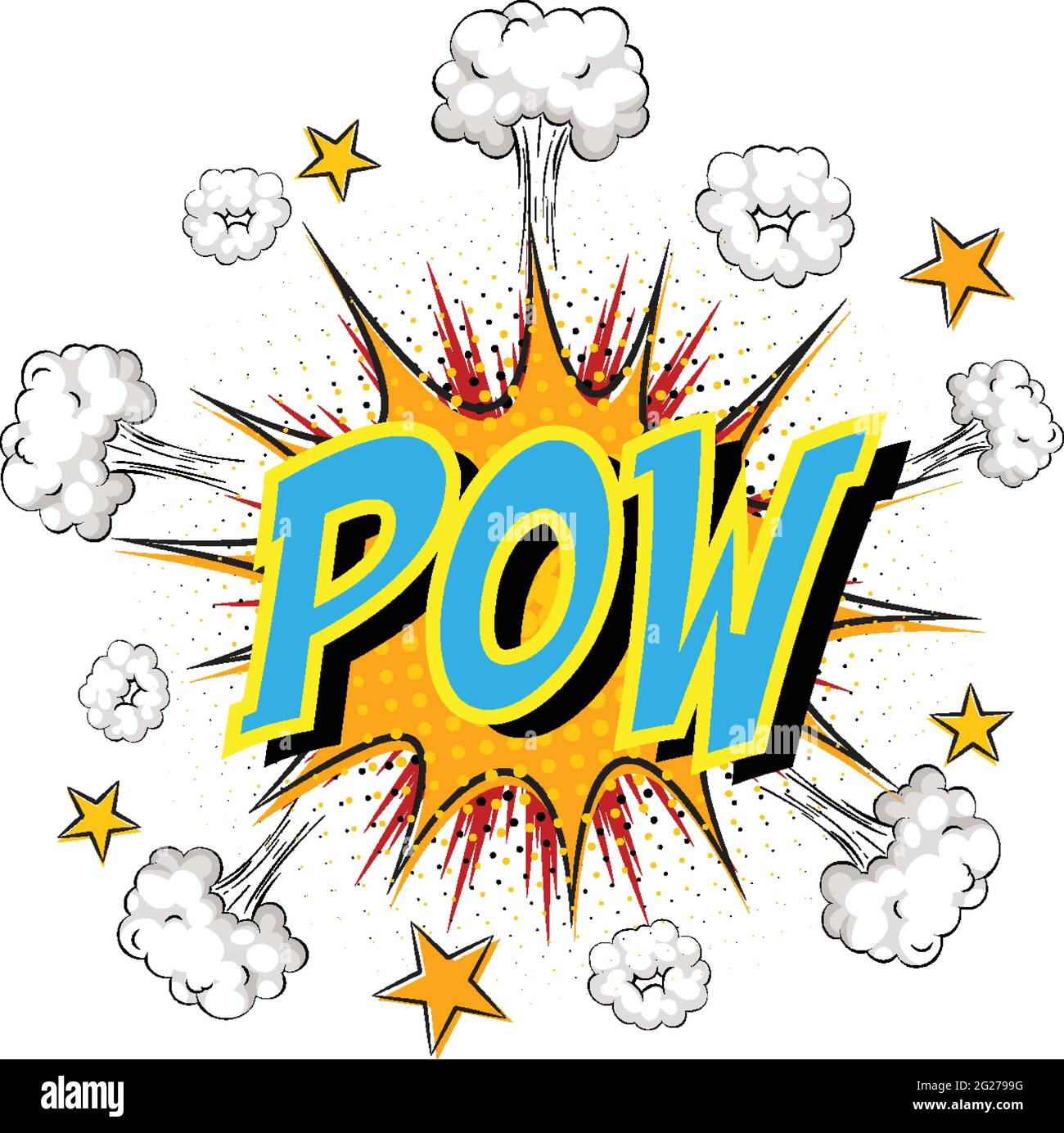 Word Pow on comic cloud explosion background illustration Stock Vector ...