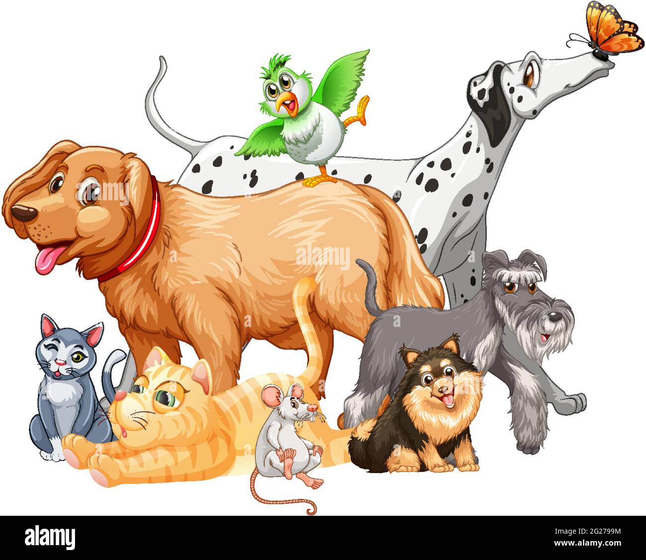 Group of pet on white background illustration Stock Vector Image & Art ...
