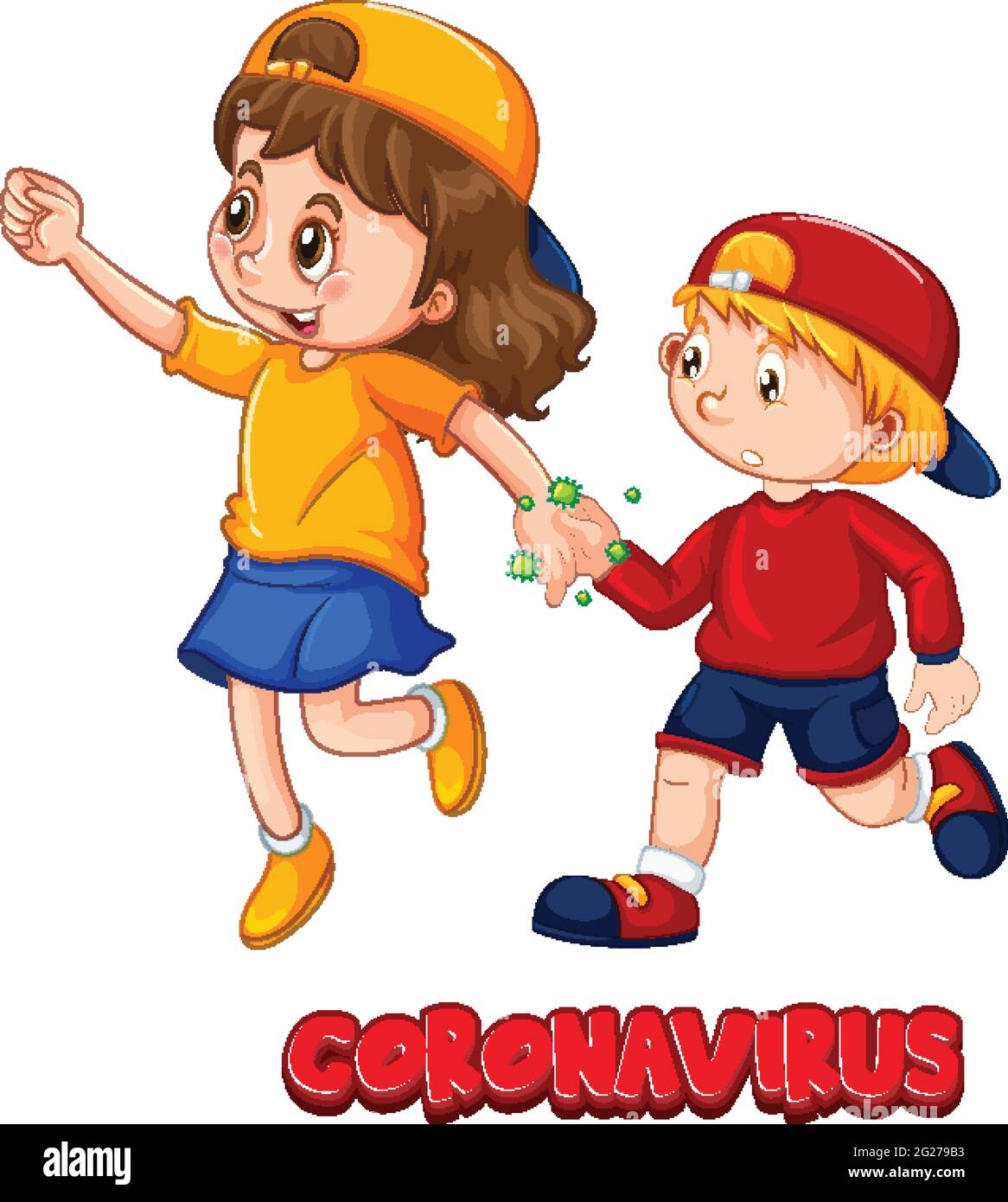 Two kids cartoon character do not keep social distance with Coronavirus ...