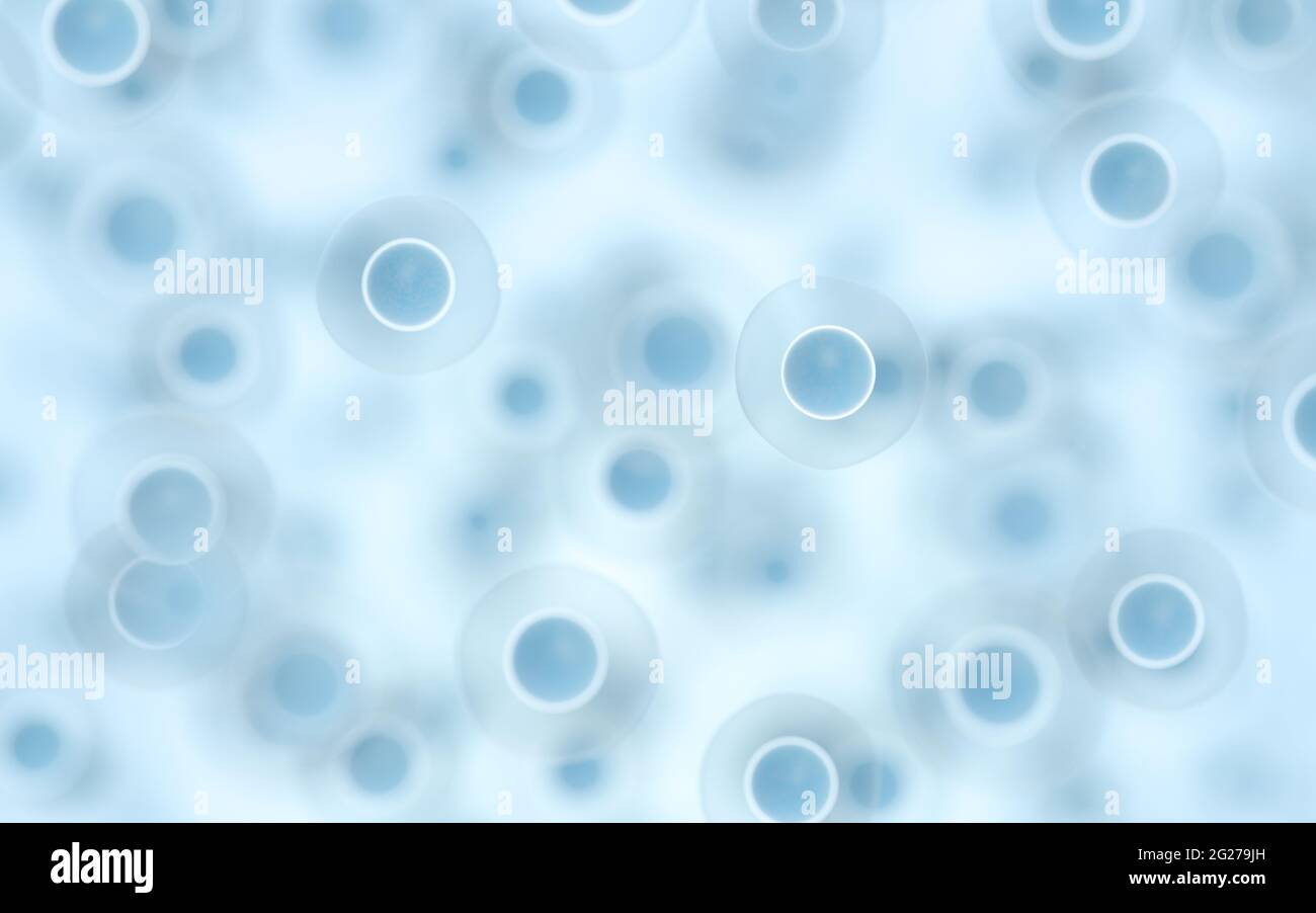Thousands of cells with blue background, 3d rendering. Computer digital ...