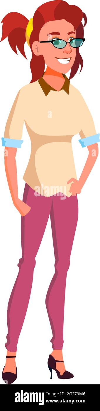 smiling woman on it conference cartoon vector Stock Vector Image & Art ...