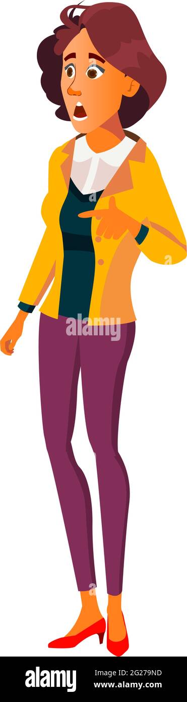 surprised young woman watching magical focus cartoon vector Stock ...