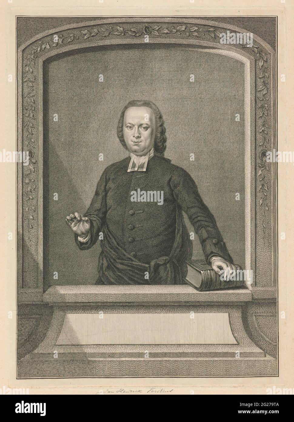 Portrait of Jan Hendrik Vorstius. Portrait in half of Jan Hendrik ...