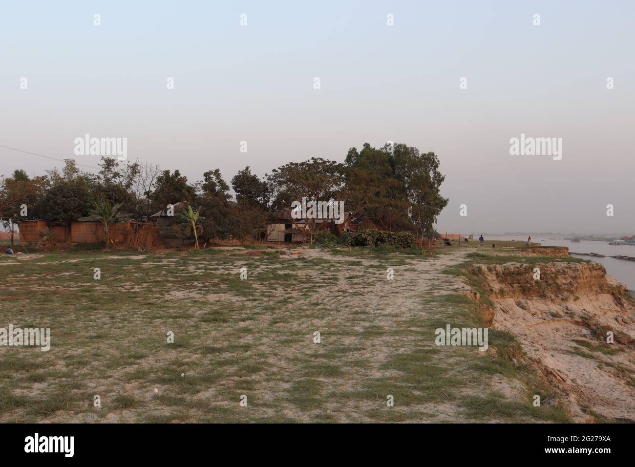 beautiful village view with nature and field Stock Photo - Alamy
