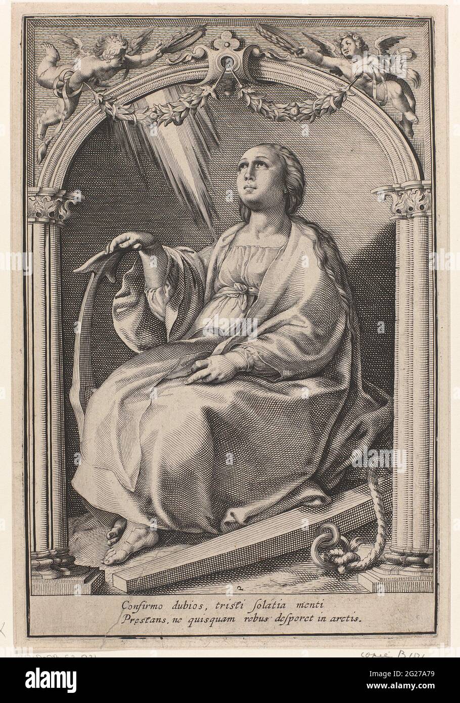 Hope; The three divine virtues. The personification of hope, one of the ...