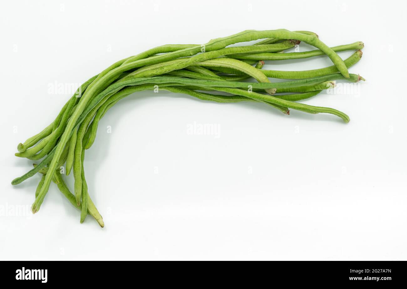 Bunch of fresh string bean or long bean or cow-pea on white background ...