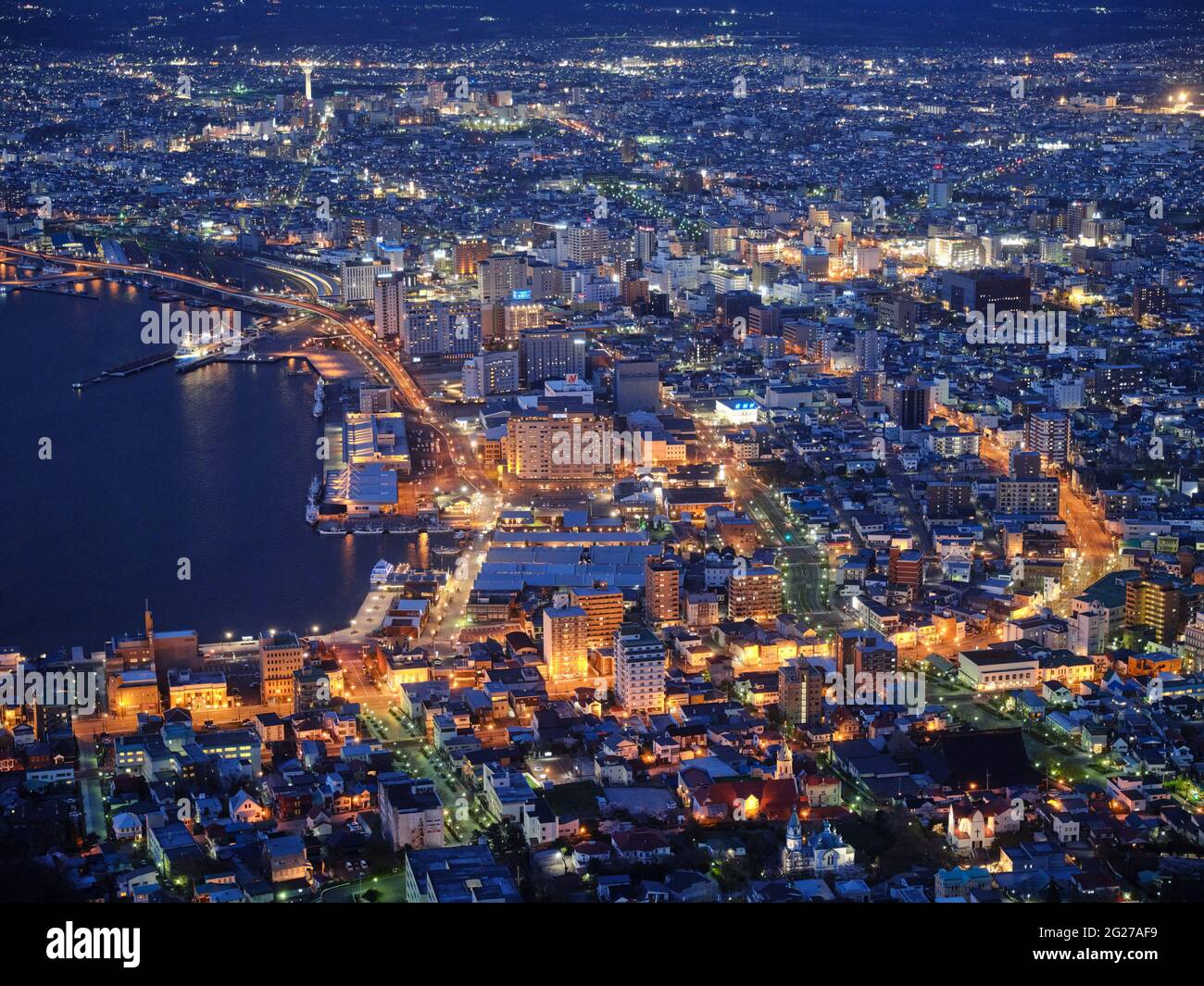 Night View of Hakodate City, Hokkaido, Japan Stock Photo - Alamy