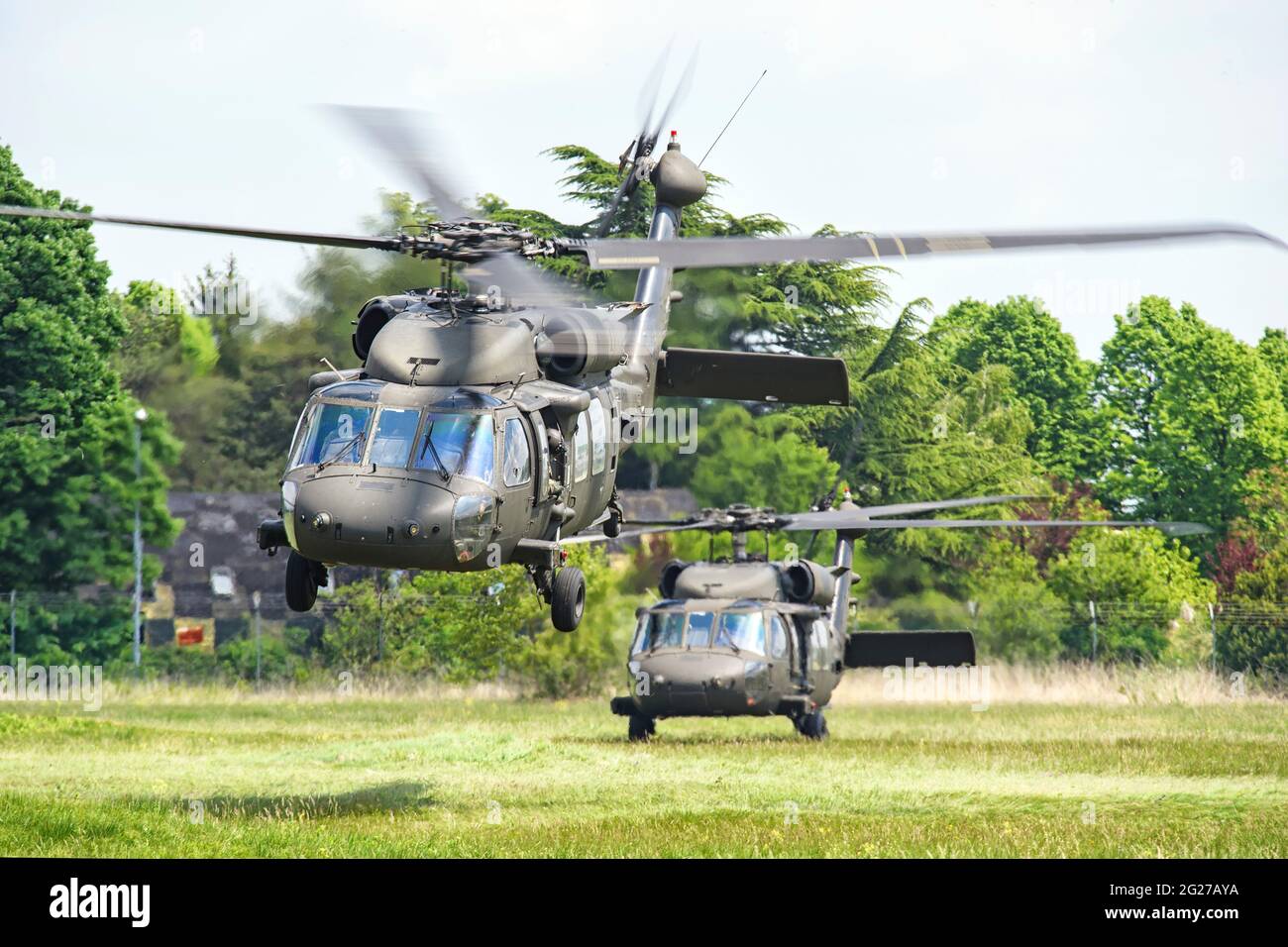U.S. Army UH-60M Black Hawk helicopters at Juliet Drop Zone, Italy ...