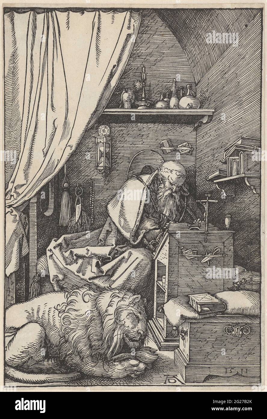 The Holy Hieronymus in his study room. The Holy Hieronymus is in a ...