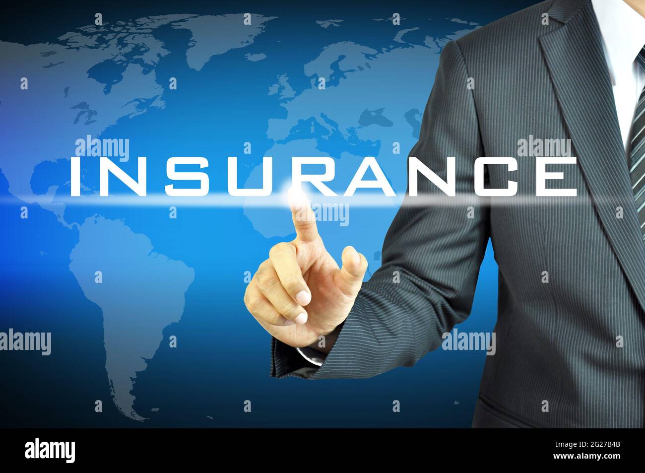 Businessman touching INSURANCE sign on virtual screen Stock Photo - Alamy