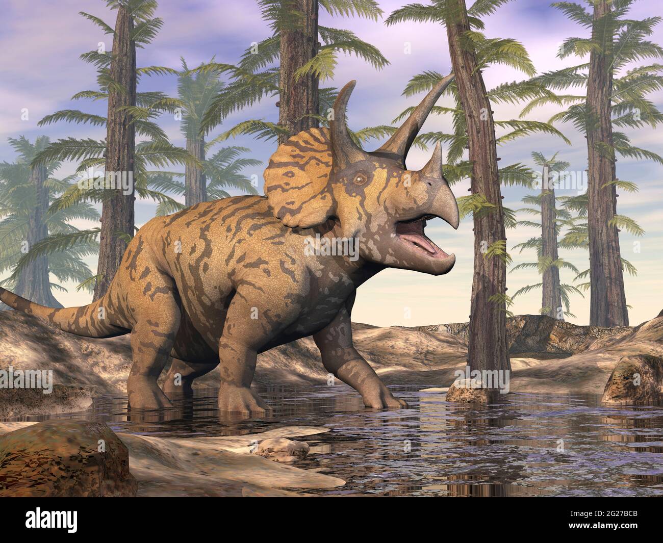 Three horned dinosaur triceratops hi-res stock photography and images ...