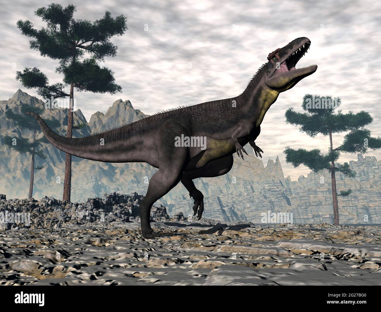 Tyrannotitan dinosaur roaring, 3D render Stock Photo - Alamy