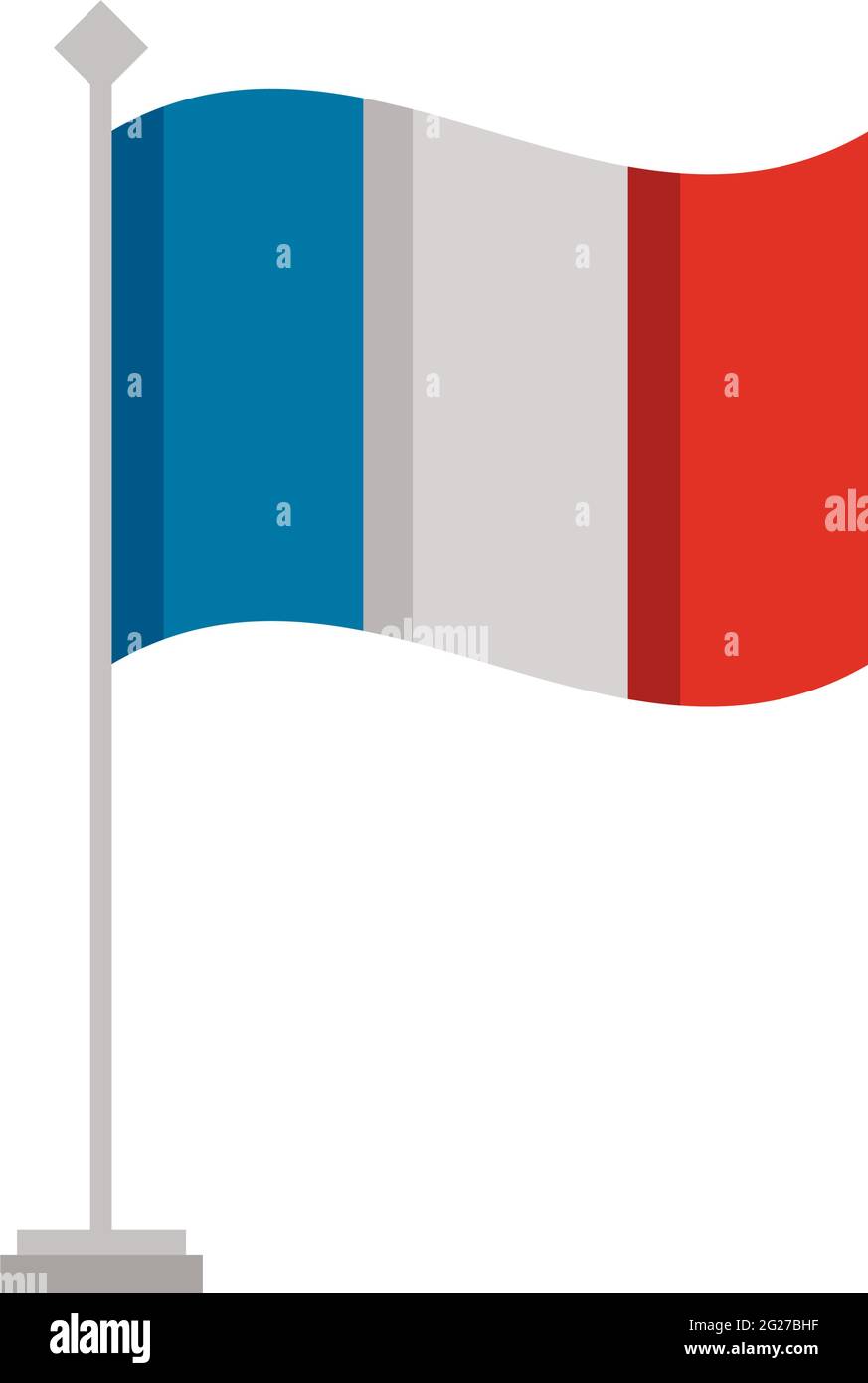 france flag waving in pole Stock Vector Image & Art - Alamy