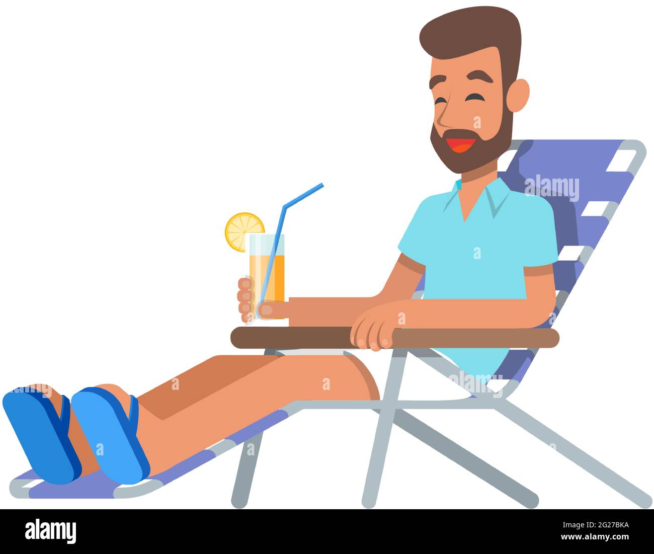 Man deck chair Stock Vector Images - Alamy