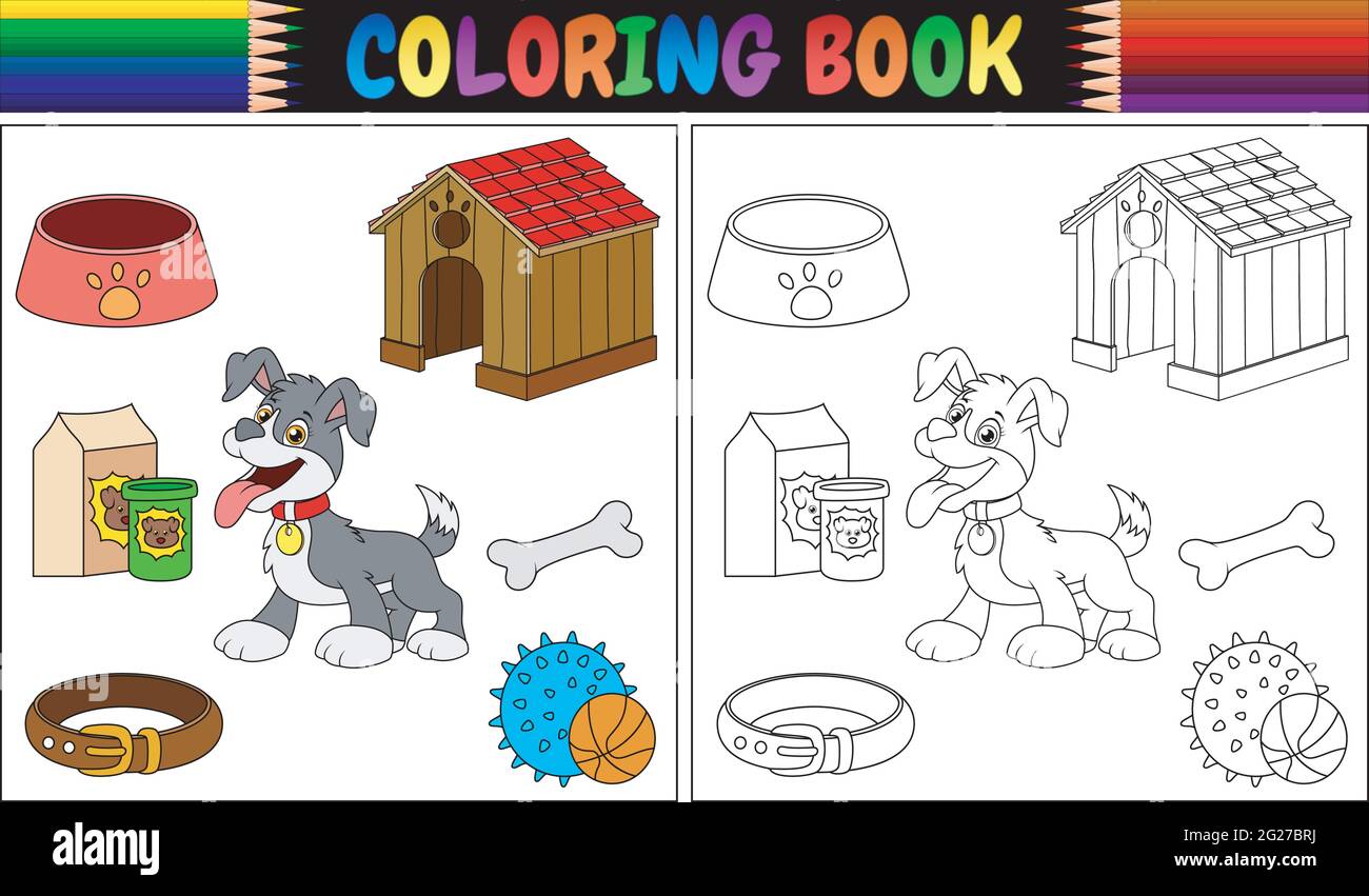 Colouring book dog Stock Vector Images - Alamy