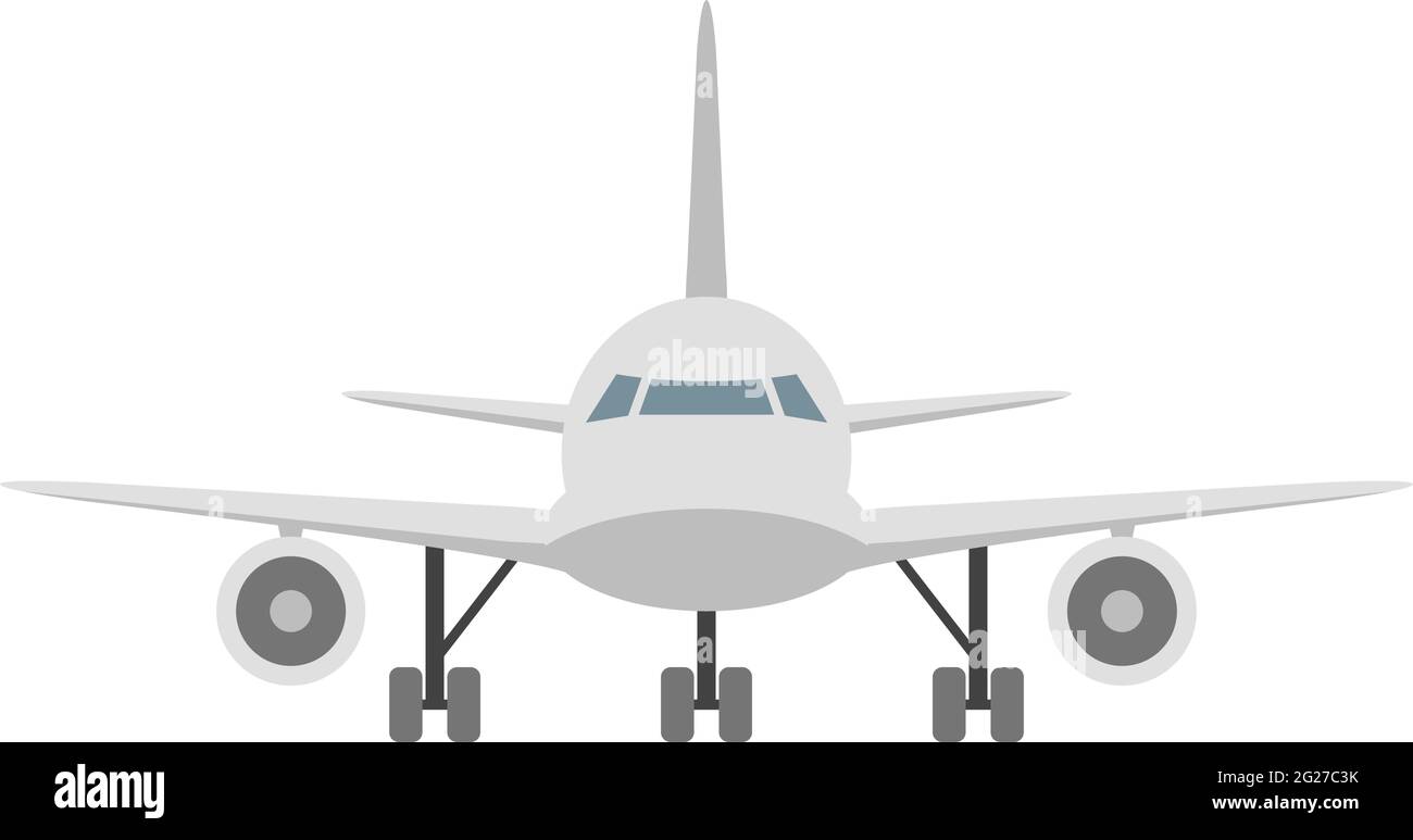 Plane vector icon travel airplane front view illustration Stock Vector ...