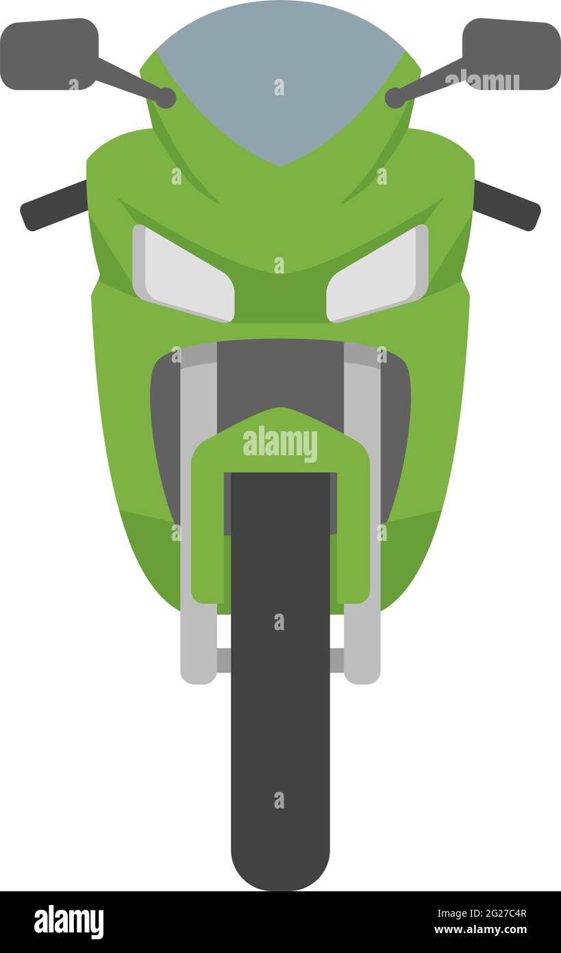 Vector motorbike, motorcycle icon, motor bike front view Stock Vector ...