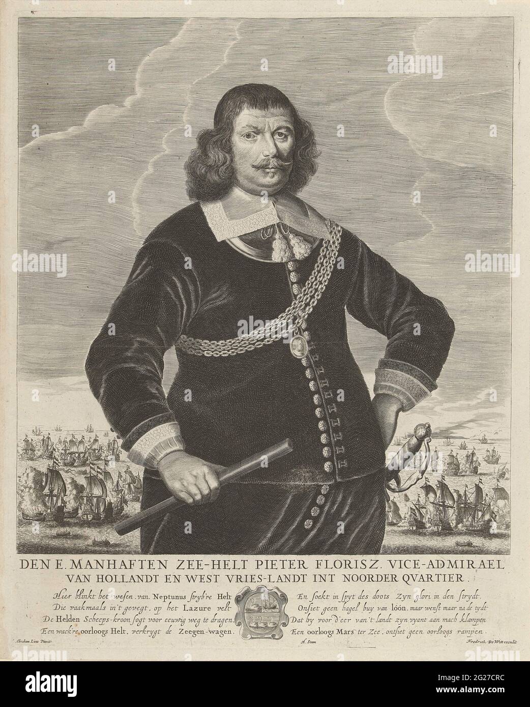 Portrait of Pieter Florisse. KNOP to the right of Pieter Florisz. with ...