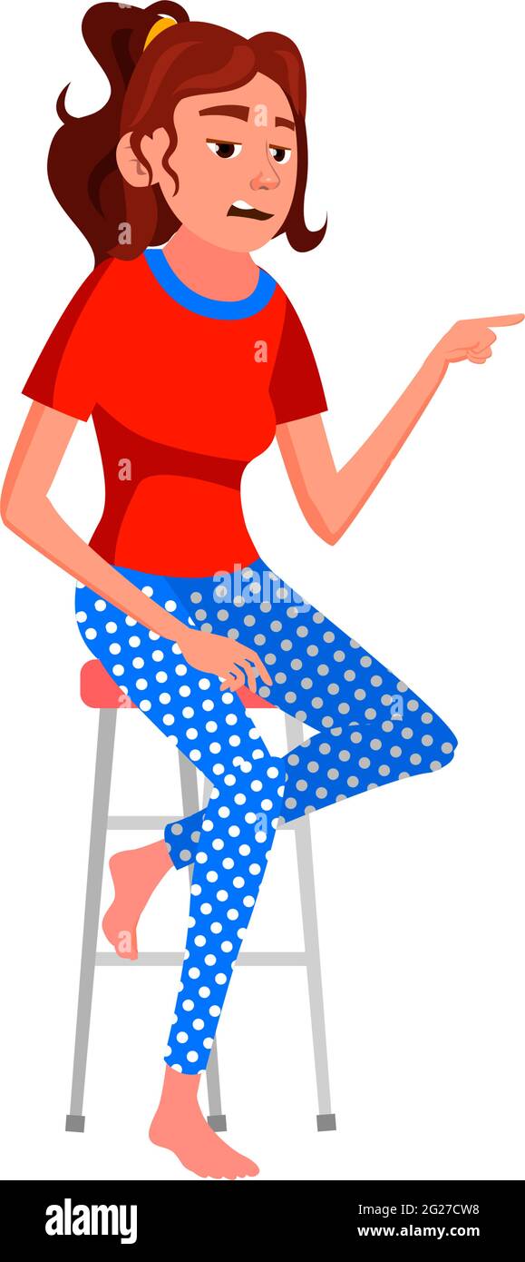 sad woman pointing at ex-boyfriend in bar cartoon vector Stock Vector ...