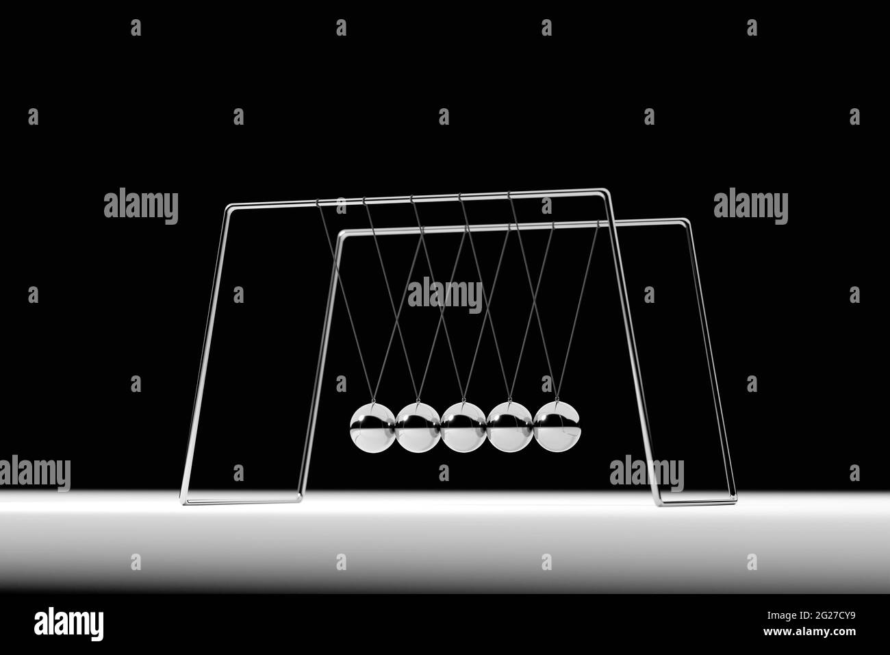 3D rendering. Newton's cradle. Balancing ball Stock Photo - Alamy
