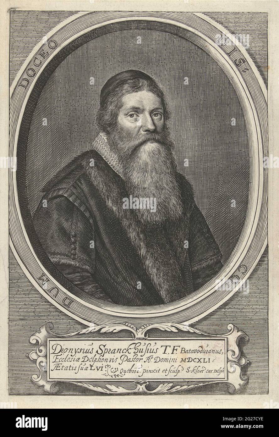 Portrait of Dionysius Spranckhuysen. Portrait of the pastor Dionysius ...