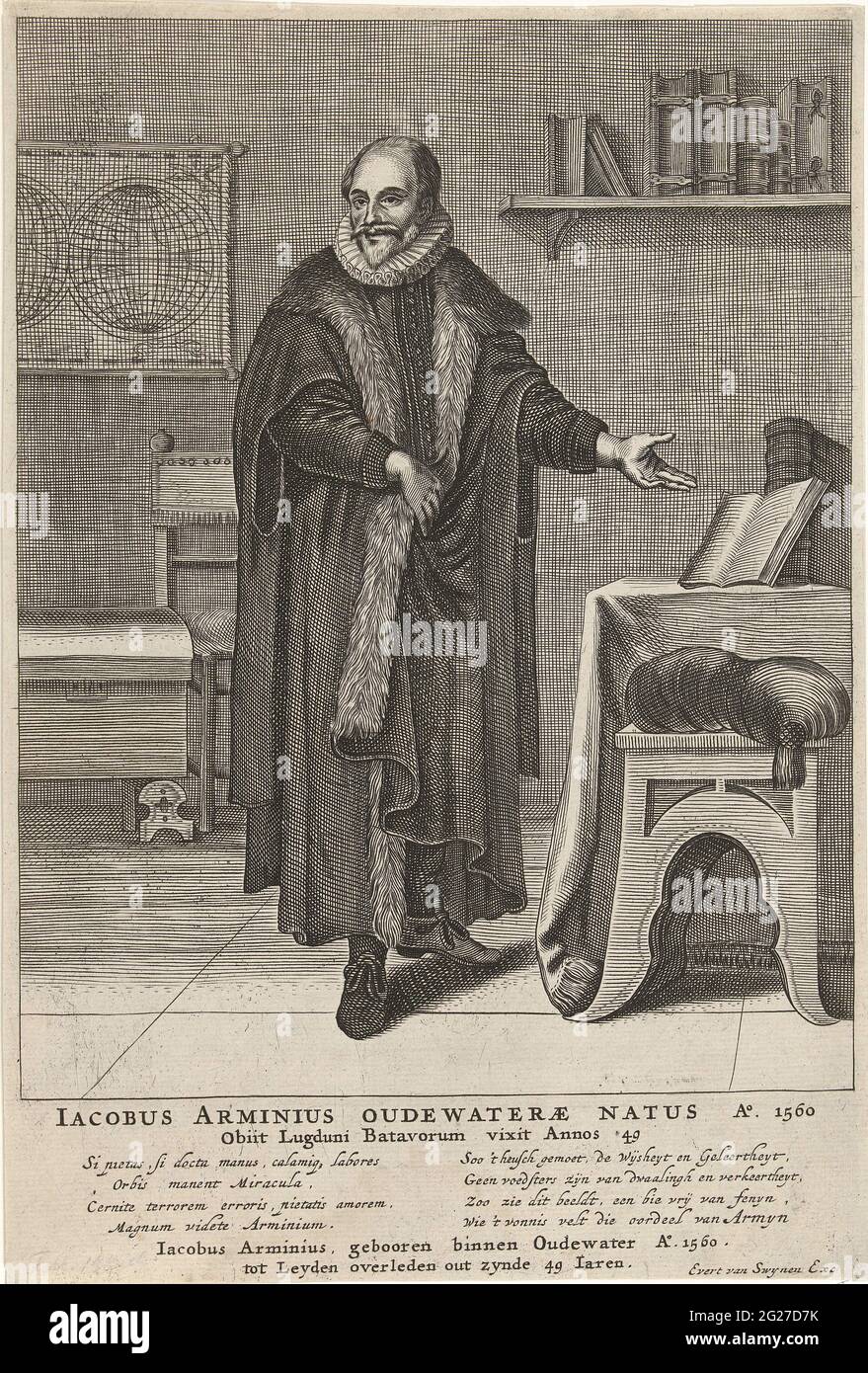 Portrait of Jacobus Arminius; Iacobus Arminius Oudewijae Natus ...