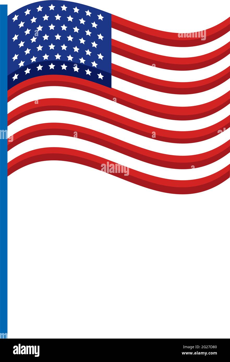 American flag waving in the wind Stock Vector Images - Alamy