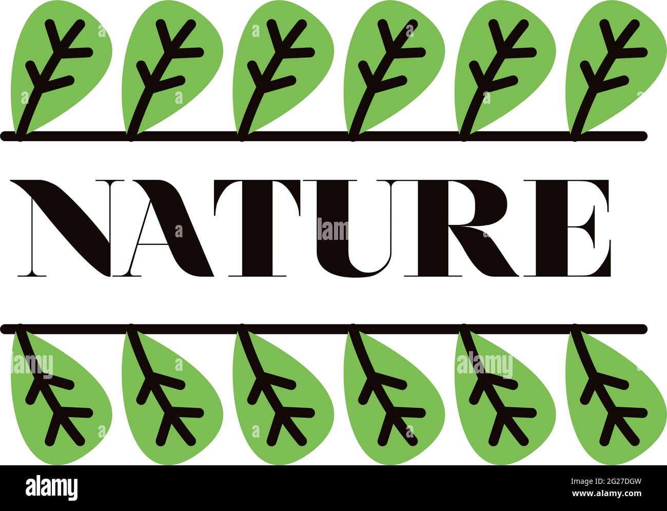 nature word and leafs plant Stock Vector Image & Art - Alamy