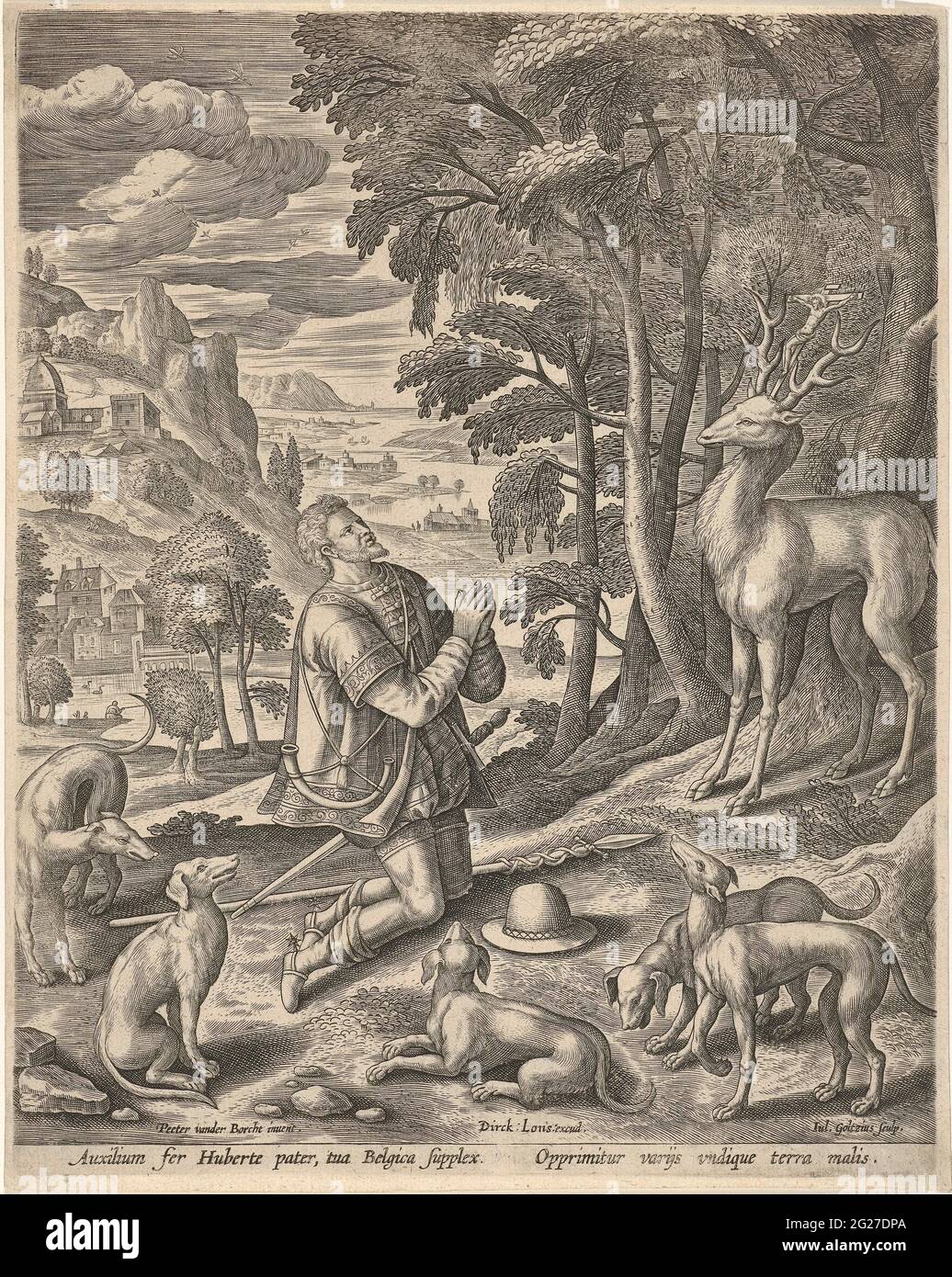 Holy Hubert. The Holy Hubert, kneeling for a deer. During the hunt for ...