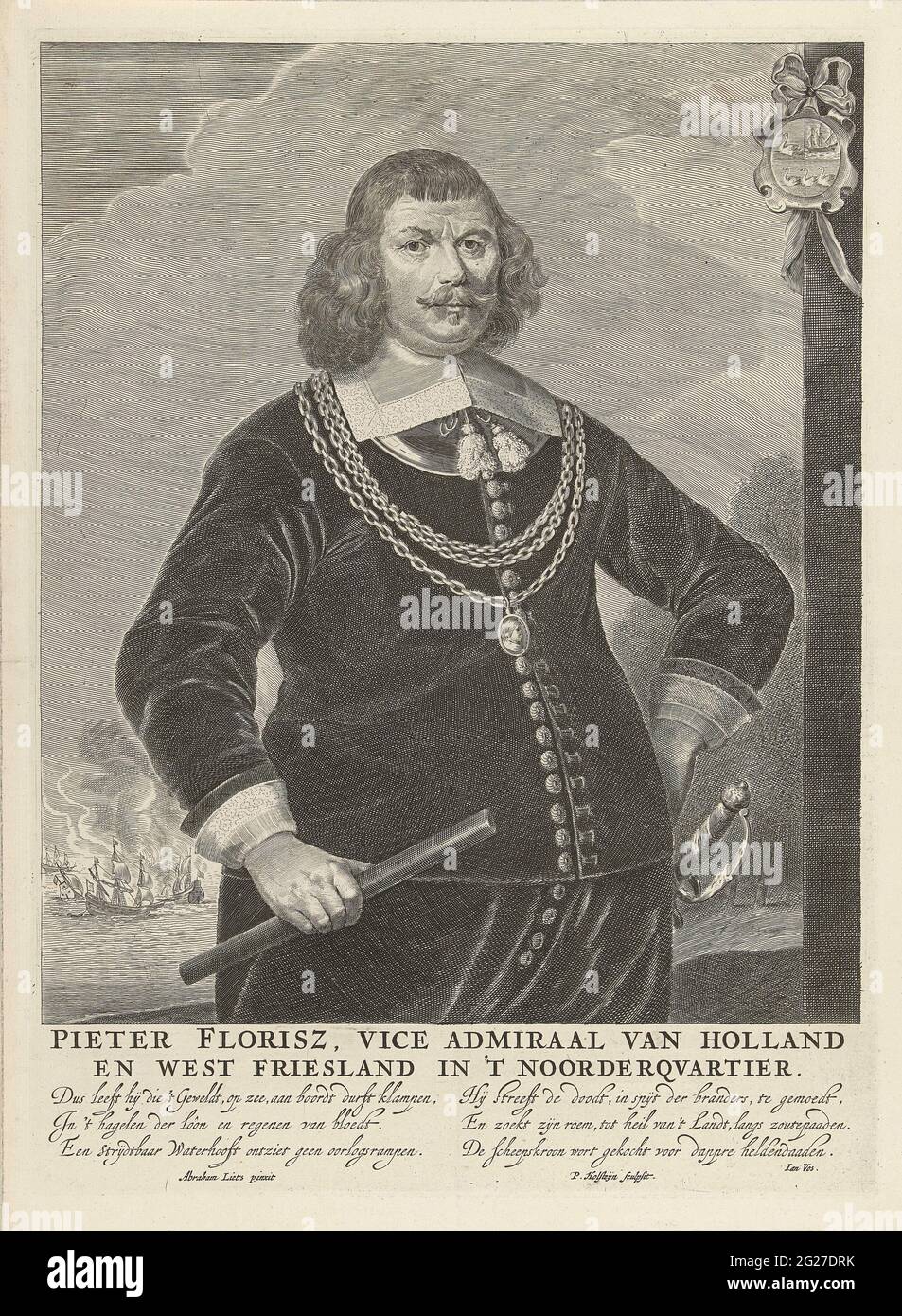 Portrait of Pieter Florisse. KNOP to the right of Pieter Florisz. with ...