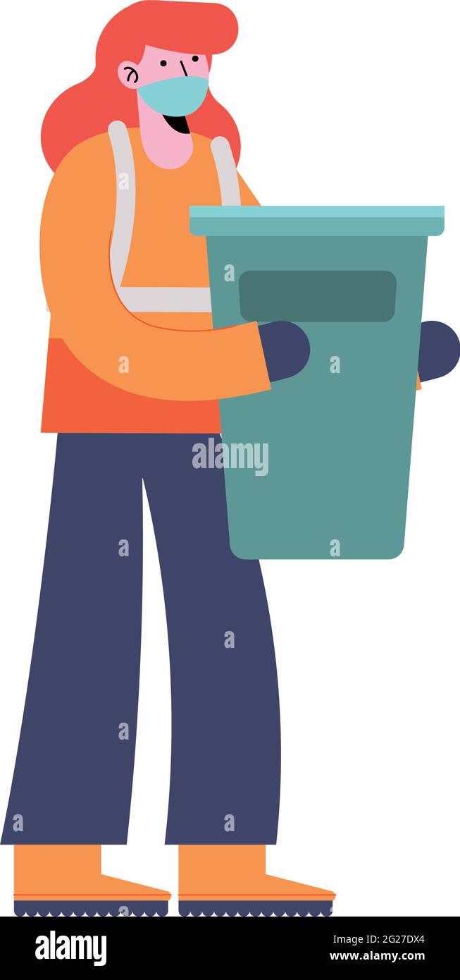 woman cleaning with waste character Stock Vector Image & Art - Alamy