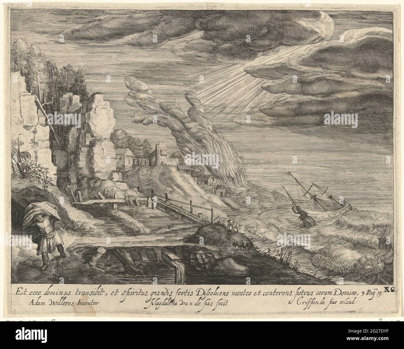 Elia strikes his cloak for his face; Landscapes with scenes from the ...