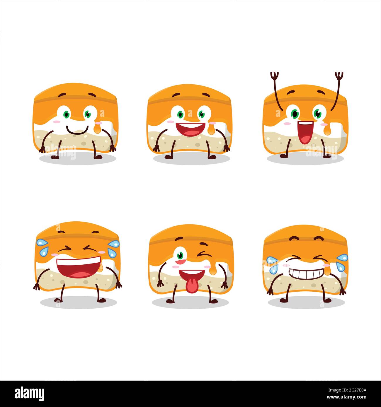 Cartoon character of orange cake with smile expression. Vector ...