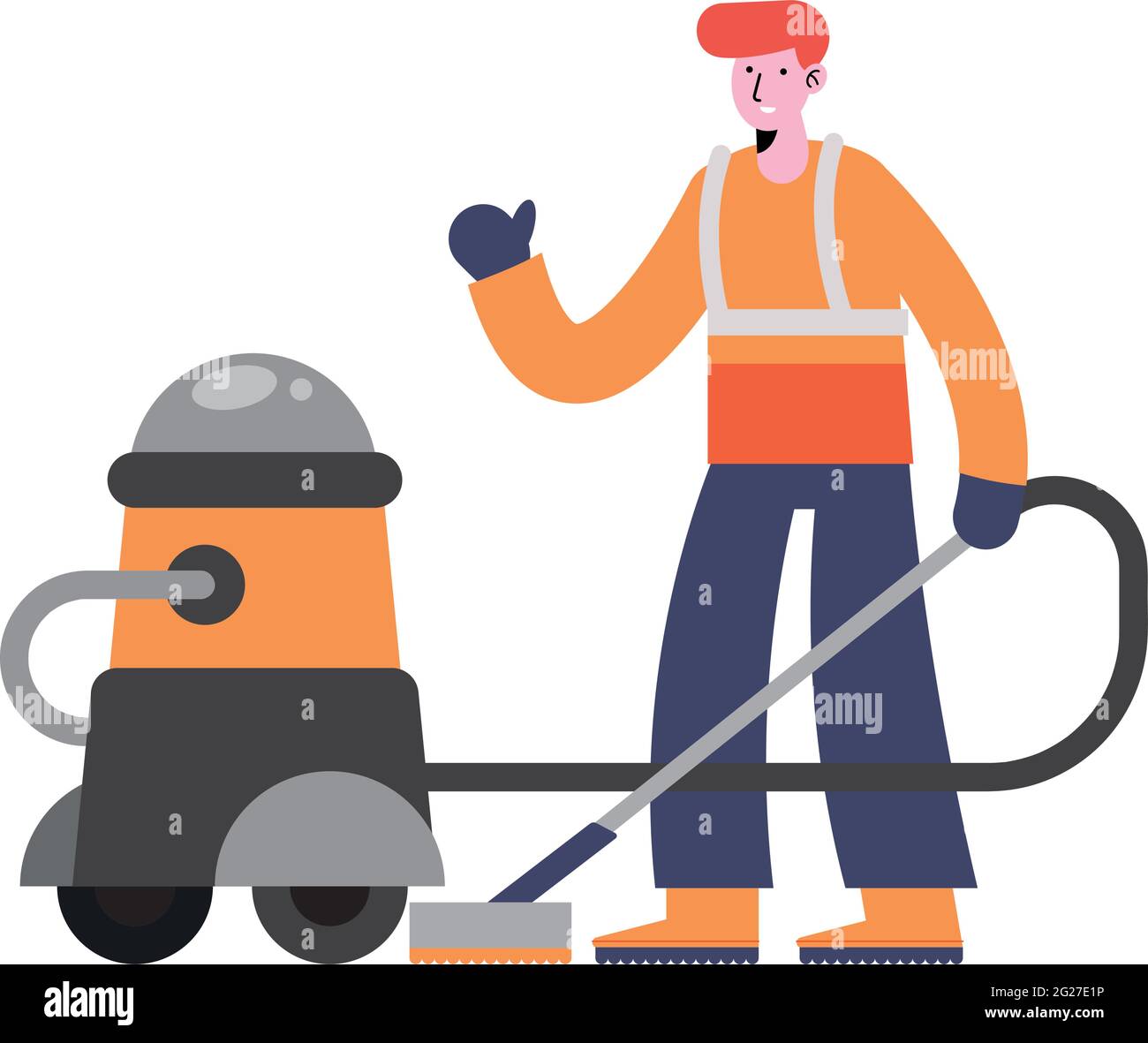 man cleaning with vacuum character Stock Vector Image & Art - Alamy