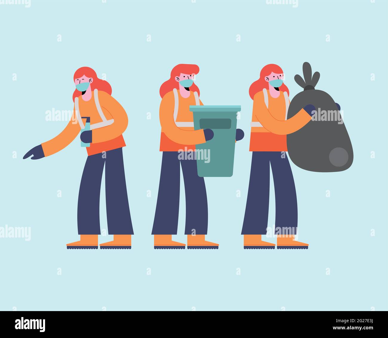 Female bin workers Stock Vector Images - Alamy