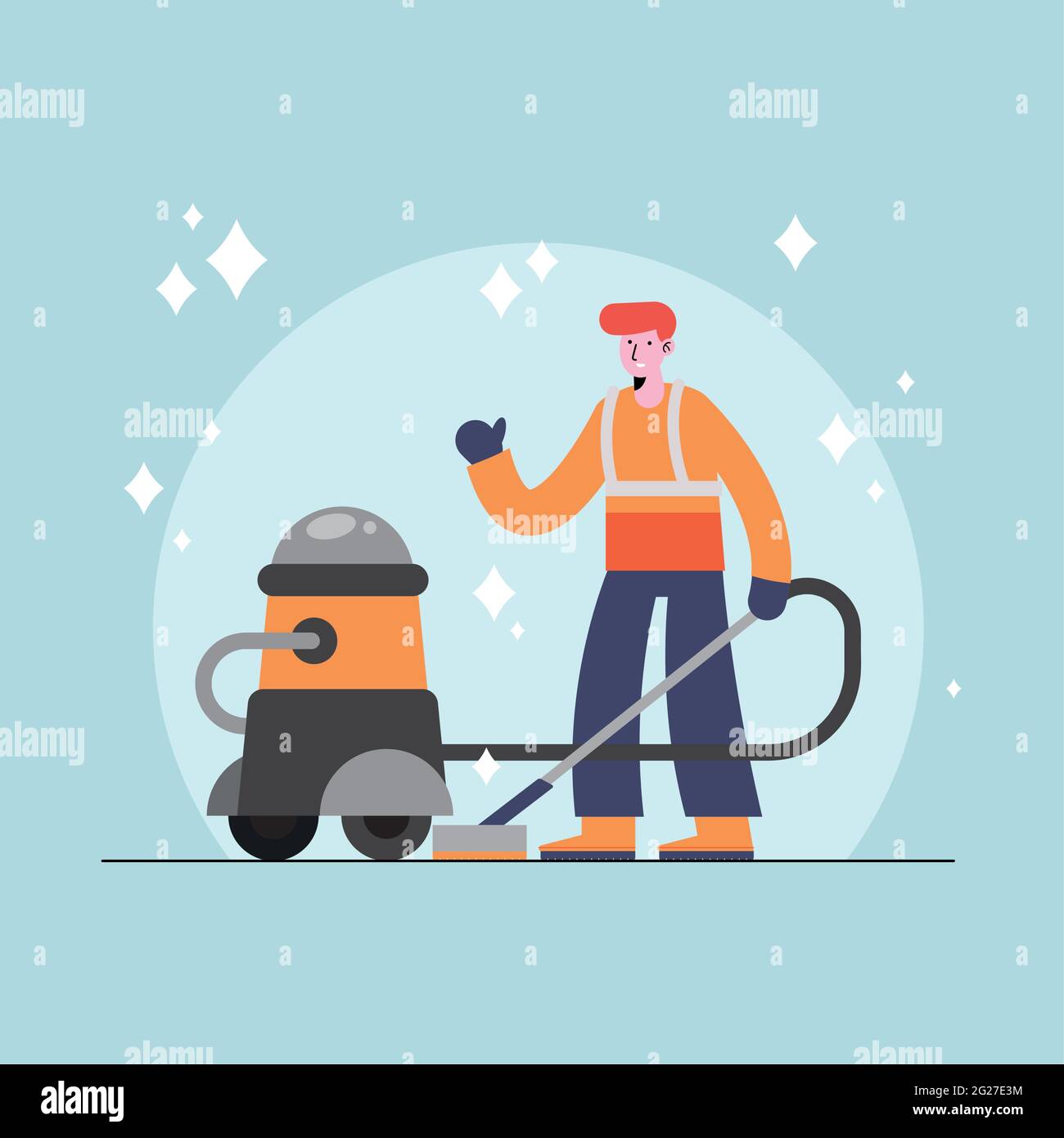 man cleaning using vacuum character Stock Vector Image & Art - Alamy