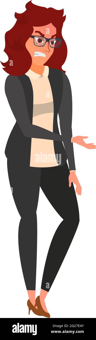 angry woman boss screaming at colleague cartoon vector Stock Vector ...