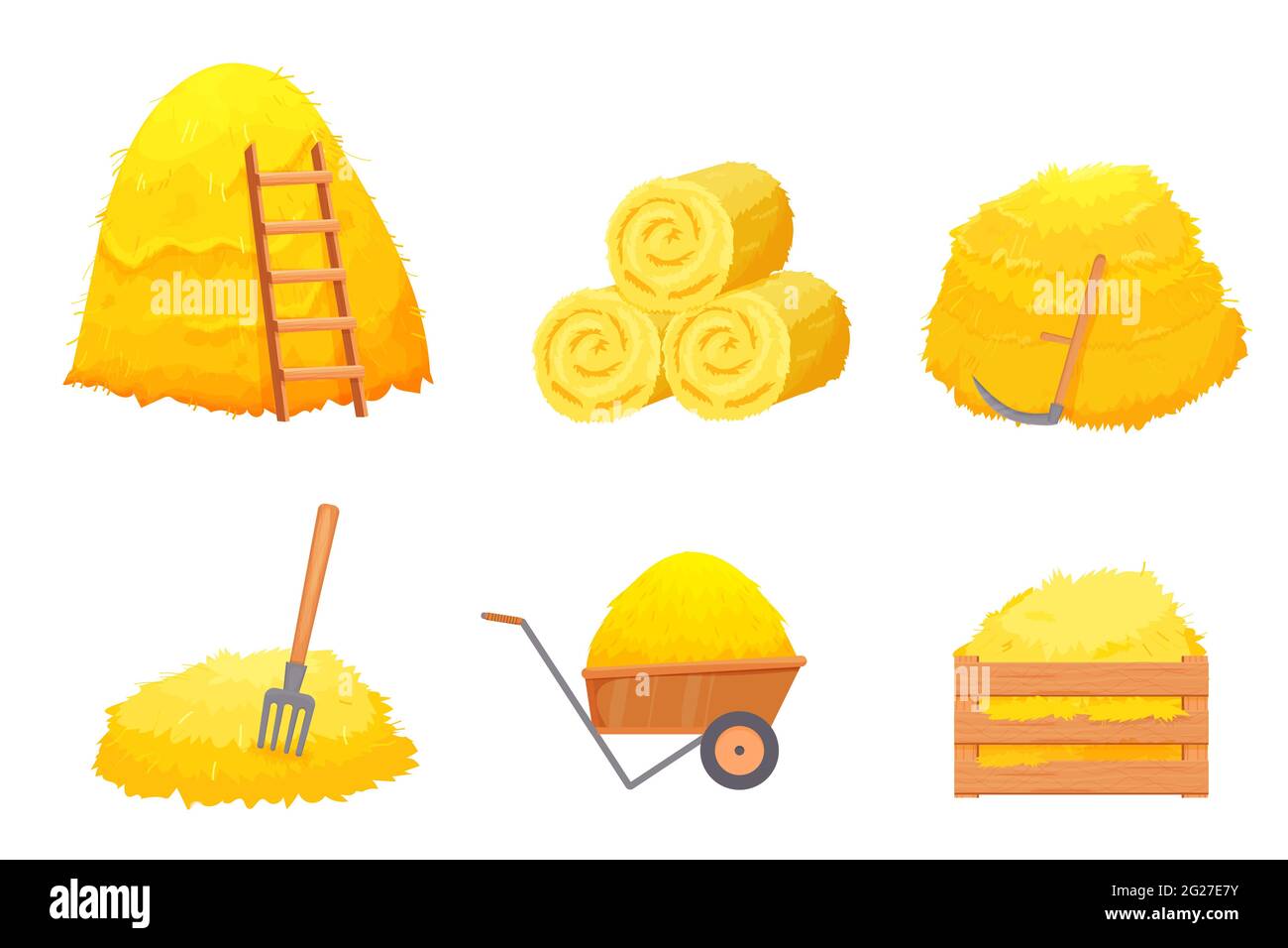 Stack of straw on field farming Stock Vector Images - Alamy