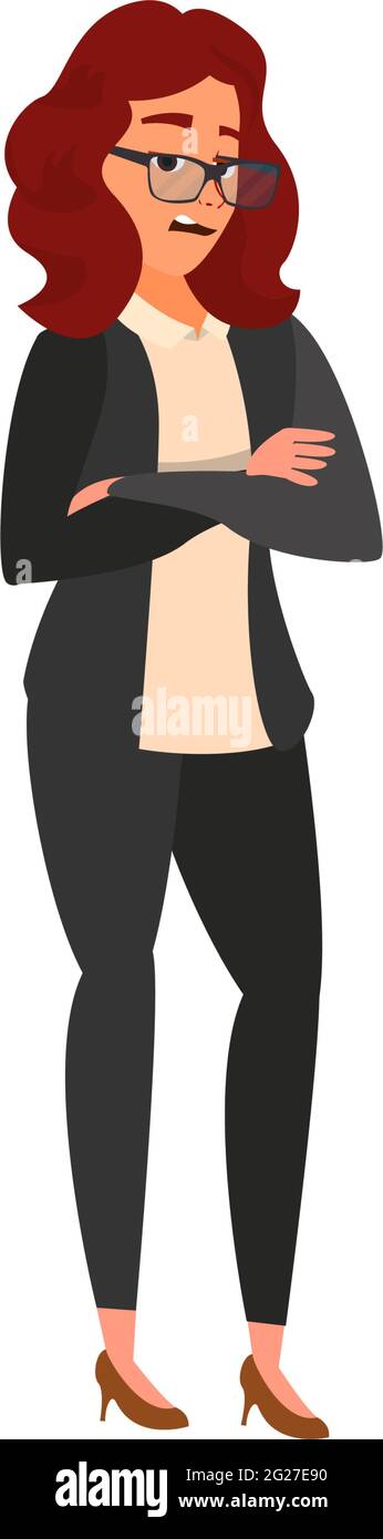 serious woman reporting about work cartoon vector Stock Vector Image ...