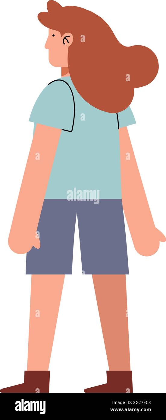 young little girl standing character Stock Vector Image & Art - Alamy